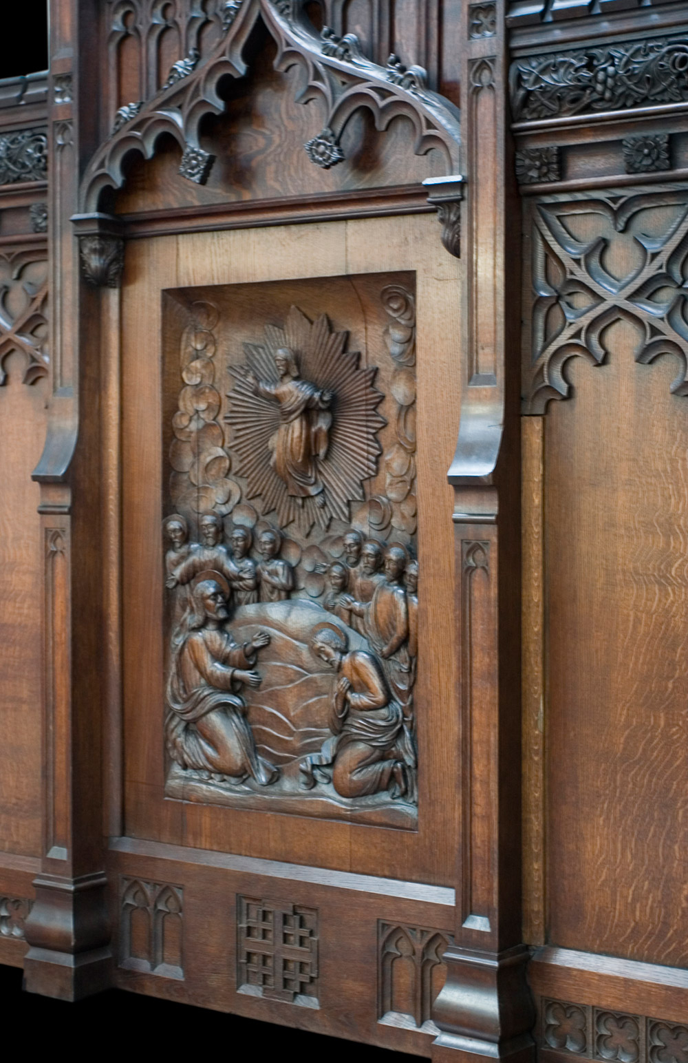 Victorian Oak Gothic Altar