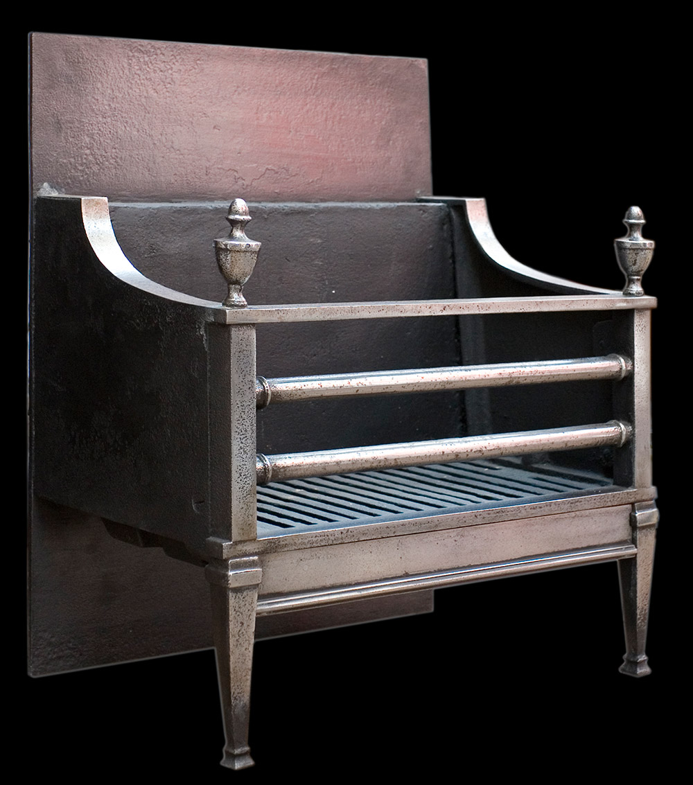 Antique Mid Victorian Cast Iron Burnished Dog Grate | TAFRC