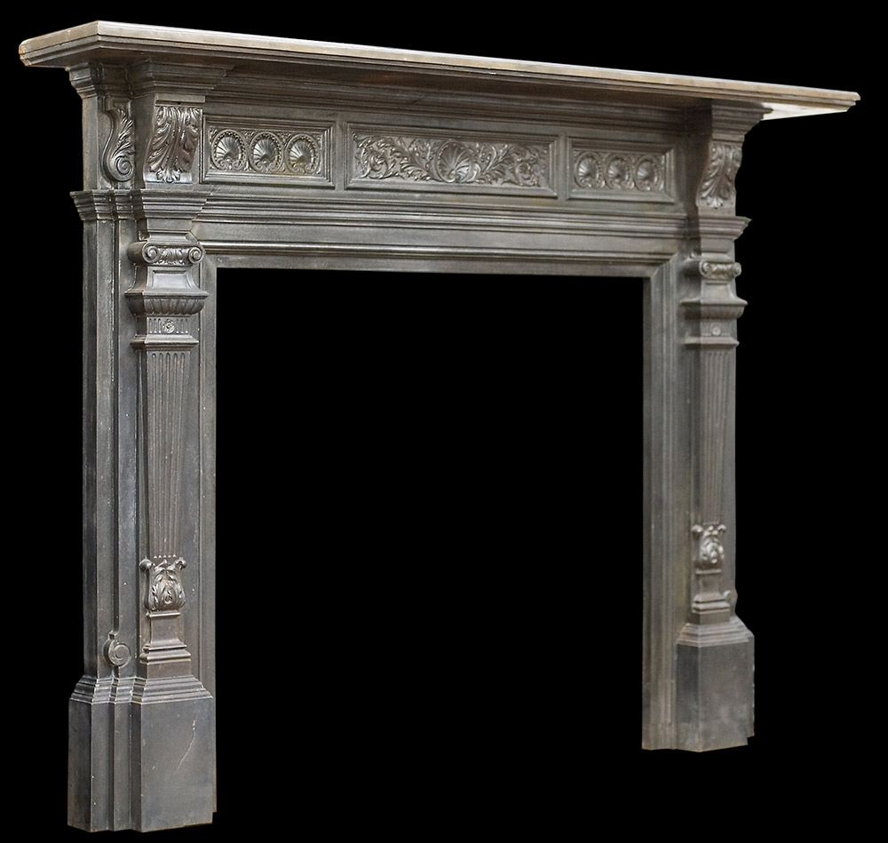 Victorian ornate cast iron fire surround
