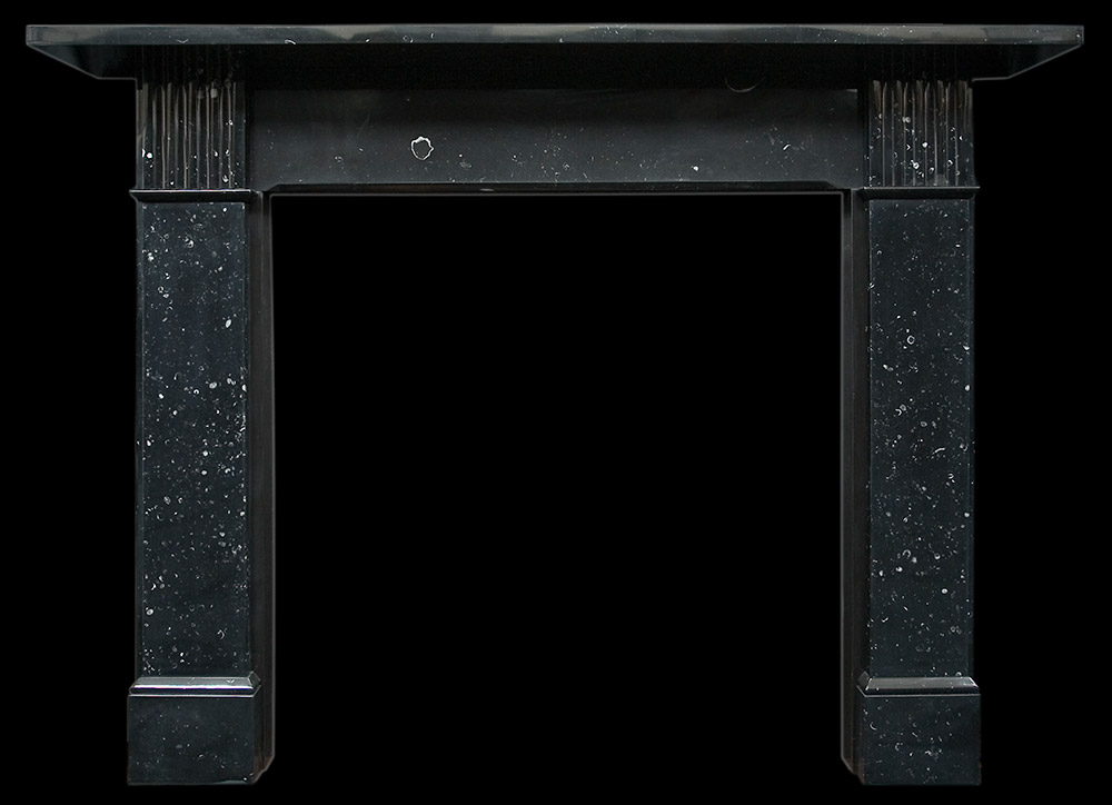 Victorian black marble fire surround
