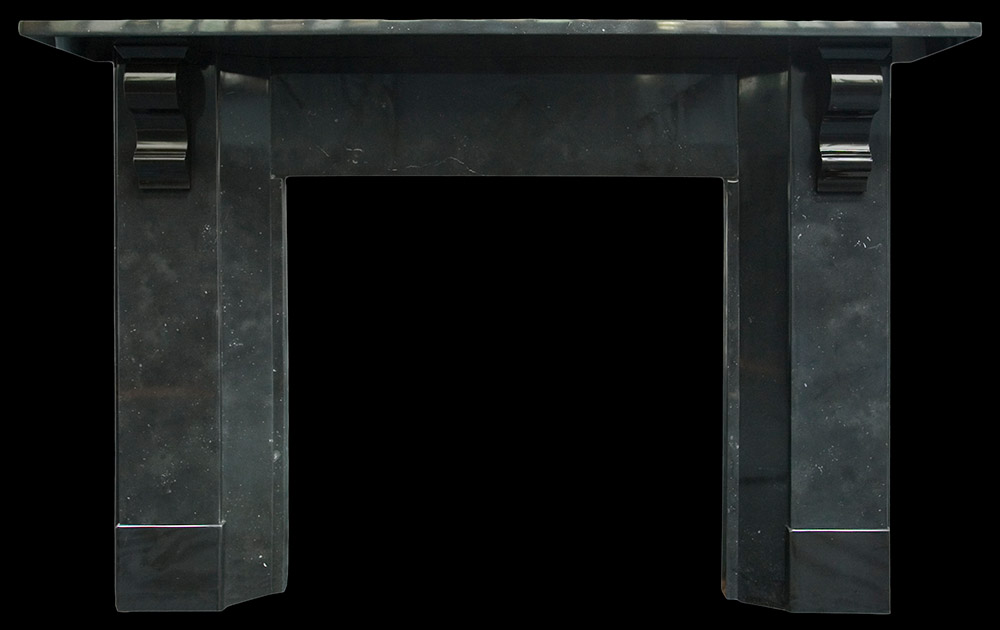 Victorian corbelled black marble fire surround
