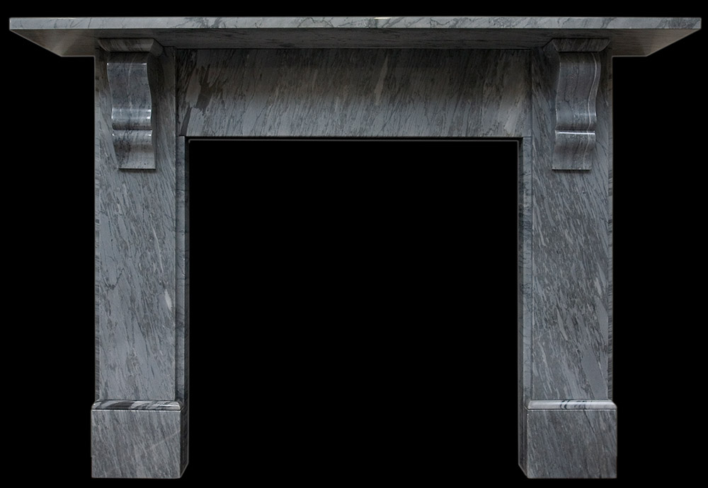Victorian Irish grey marble fire surround