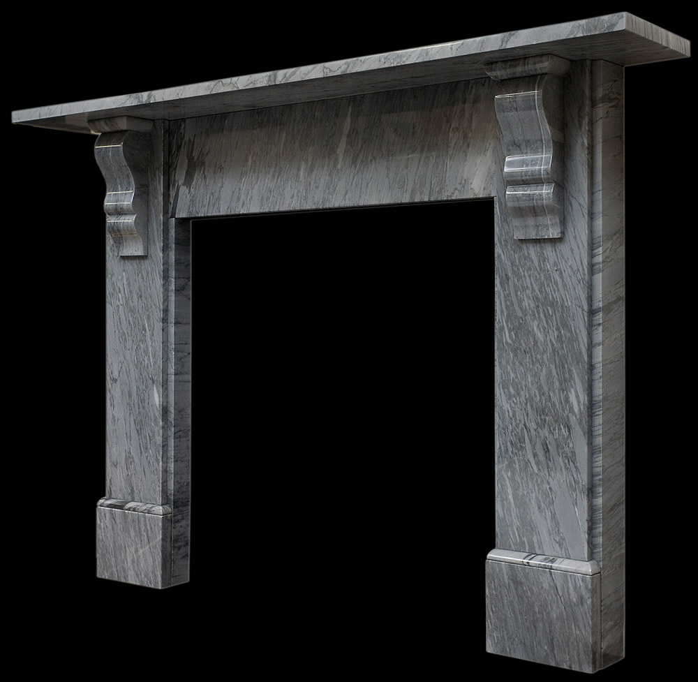 Victorian Irish grey marble fire surround