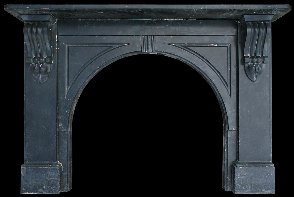 Antique black marble fire surround