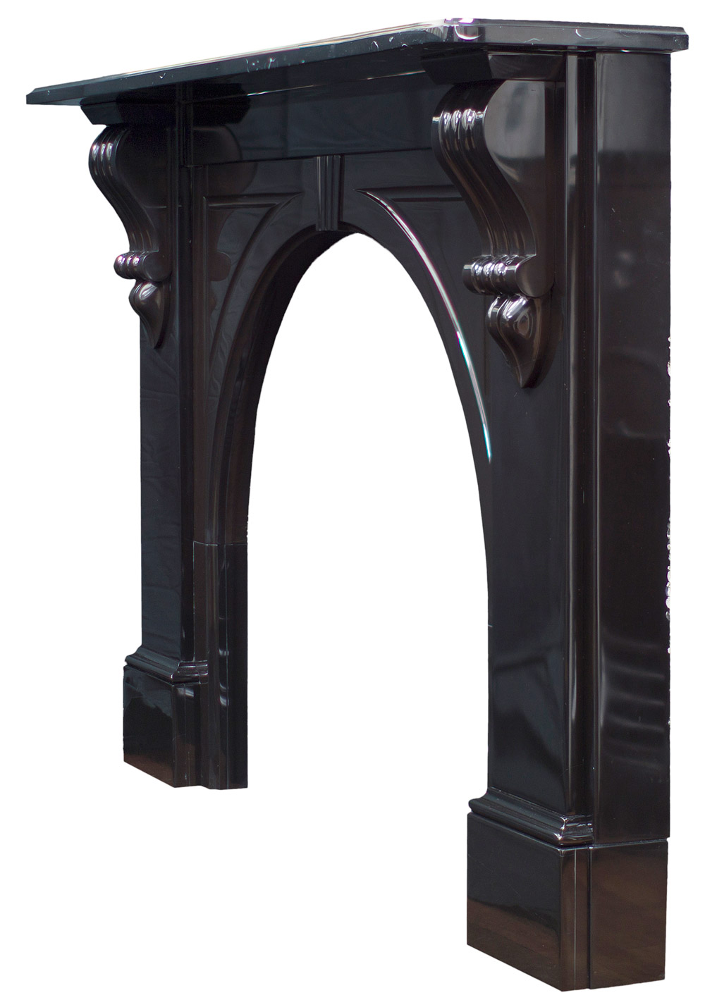 Antique black marble fire surround