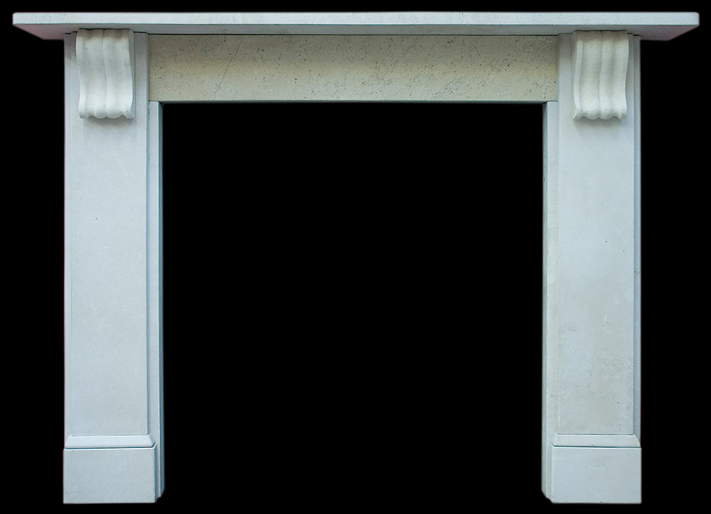 Victorian corbelled sandstone fire surround