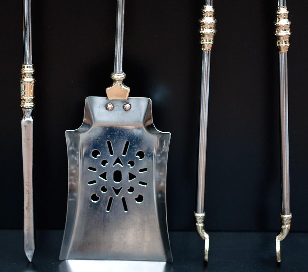 Steel and brass fire irons - Quality fireplaces