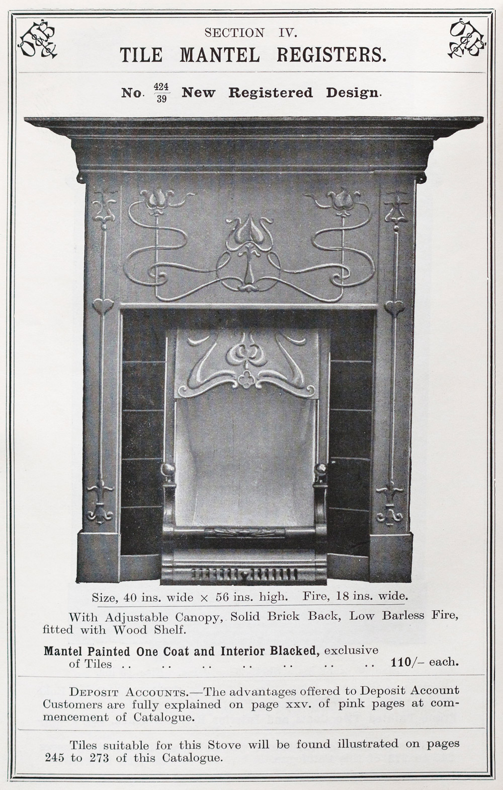 Tile mantel register - CFA Voysey