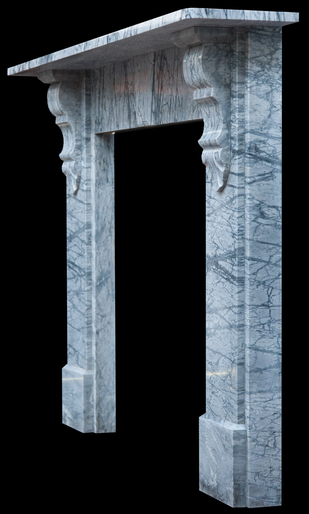 Striated dove marble surround