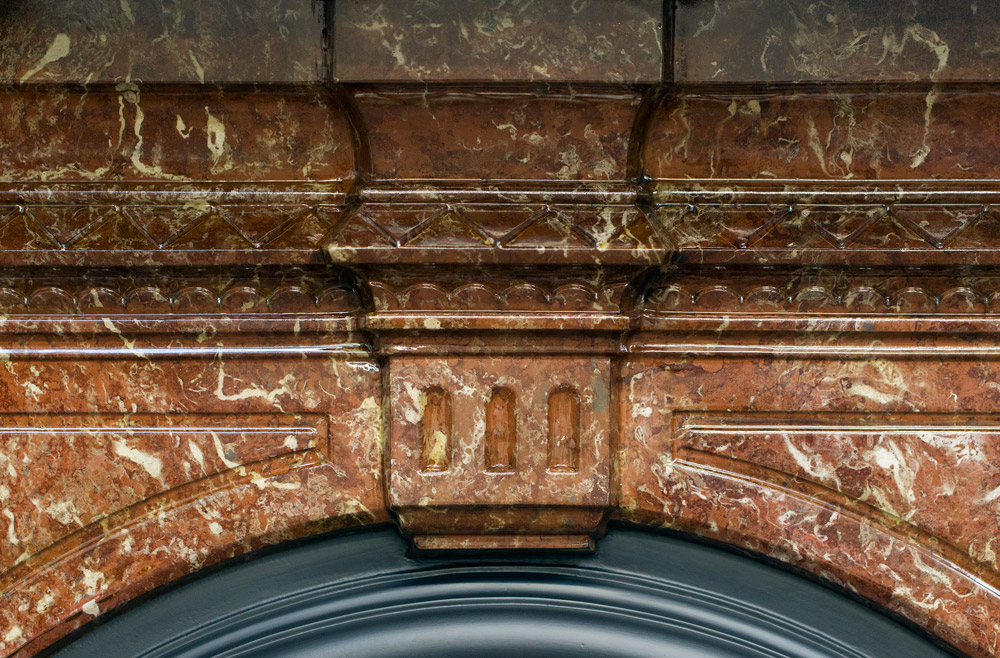 Faux marble combination grate | The Antique Fireplace Restoration Company